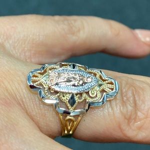 Jewelry | 14k Tri Color Our Lady Of Guadalupe Religious Ring | Poshmark